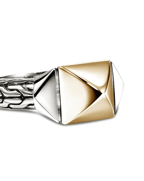 John Hardy Sterling & 14k Yellow Gold Icon Stud Ring