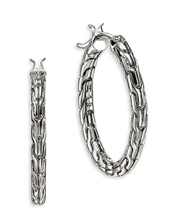 John Hardy Sterling Hoop Earrings - Silver