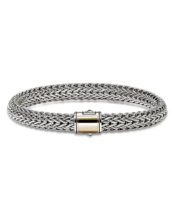 John Hardy 14k Yellow Gold & Sterling Icon Woven Link Bracelet - Silver