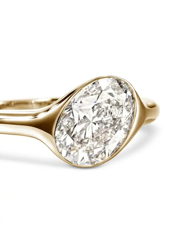John Hardy 14k Yellow Lovestruck Lab Grown Diamond Oval Solitaire Ring - Gold
