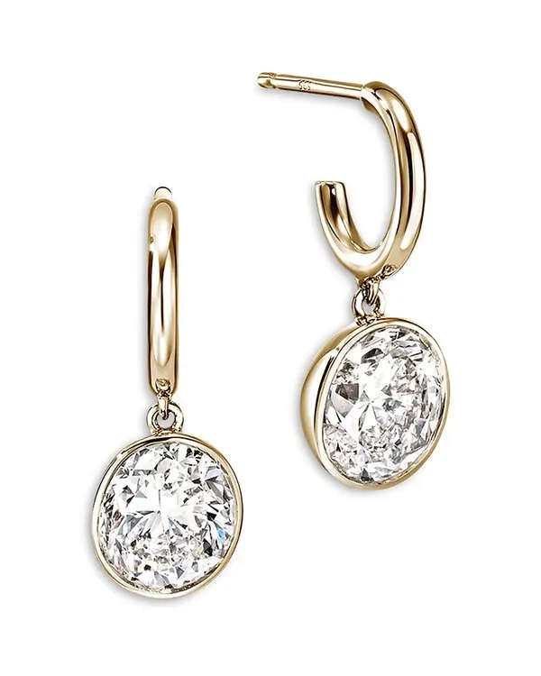 John Hardy 14k Yellow Lovestruck Lab Grown Diamond Dangle Hoop Earrings - Gold