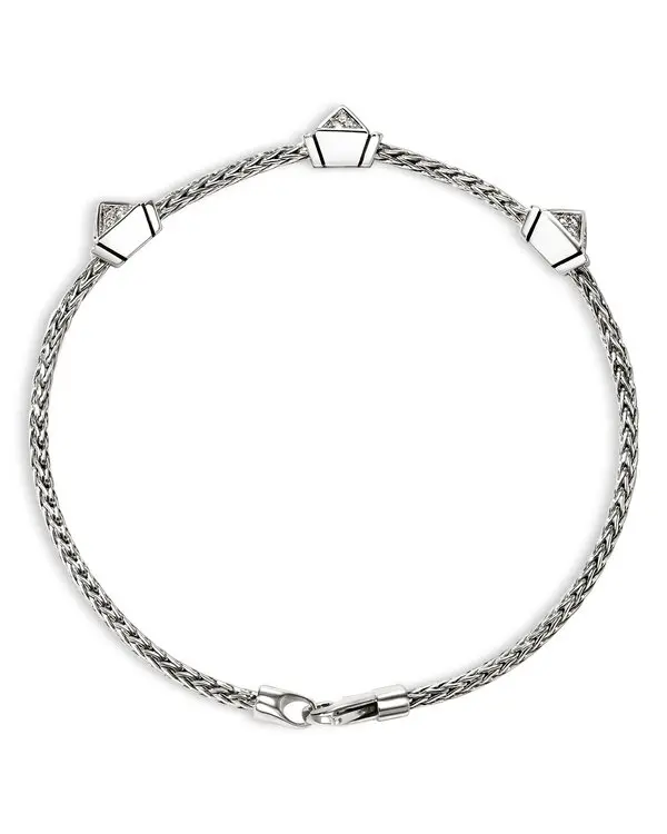John Hardy Icon Diamond Pyramid Custer Chain Bracelet - Silver