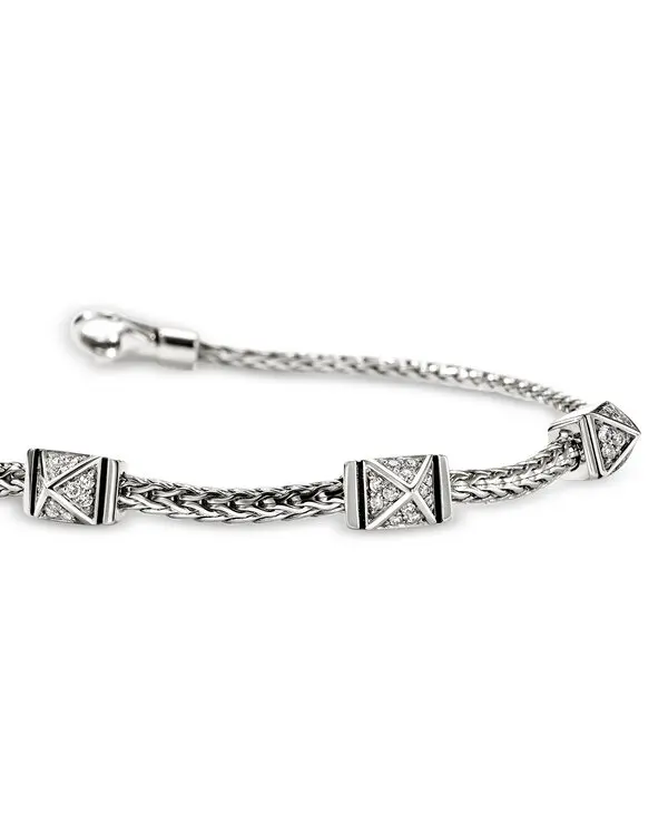 John Hardy Icon Diamond Pyramid Custer Chain Bracelet - Silver