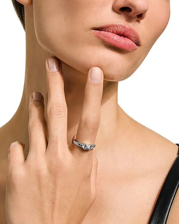 John Hardy Icon Diamond Pyramid Ring - Silver