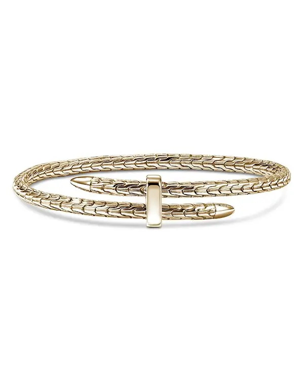 John Hardy 14k Yellow Spear Flex Cuff Bypass Bracelet - Gold