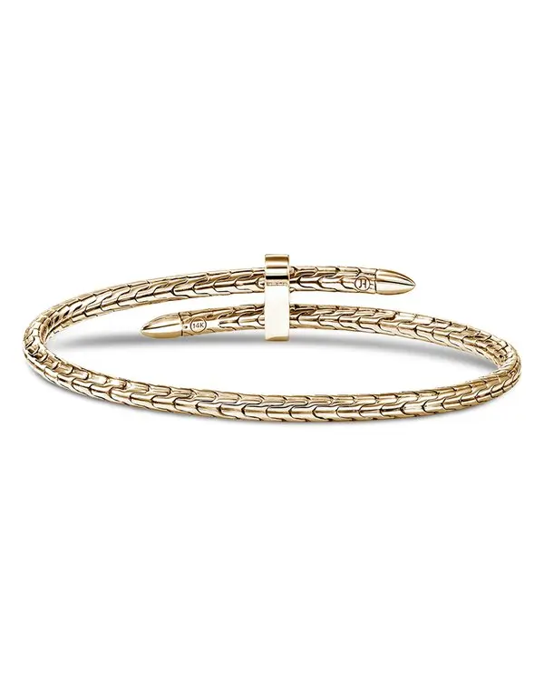 John Hardy 14k Yellow Spear Flex Cuff Bypass Bracelet