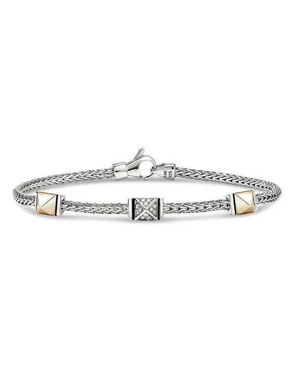John Hardy 14k Yellow Gold & Sterling Icon Diamond Bracelet - Silver