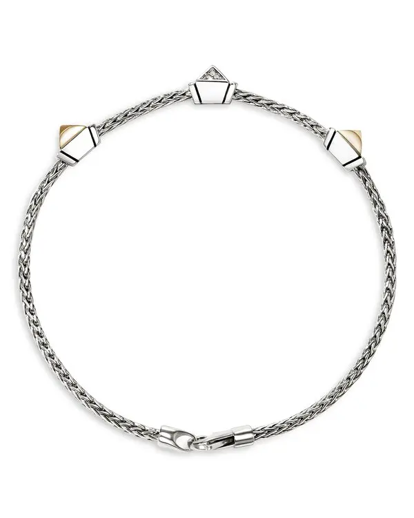 John Hardy 14k Yellow Gold & Sterling Icon Diamond Bracelet - Silver