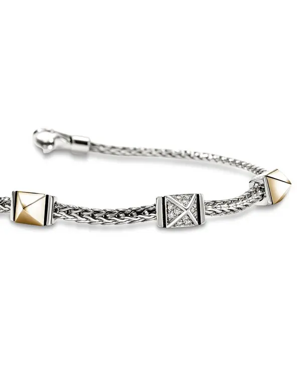 John Hardy 14k Yellow Gold & Sterling Icon Diamond Bracelet - Silver