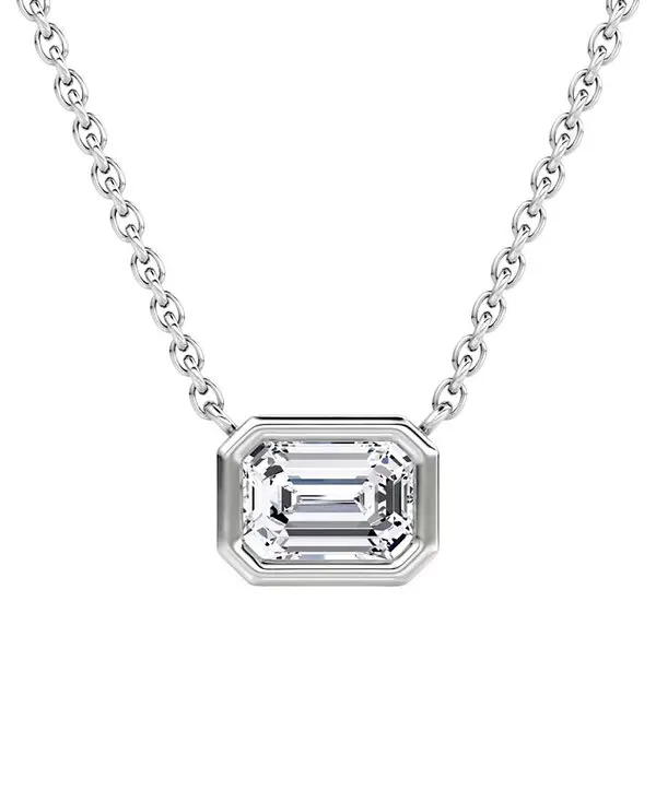 VRAI Bezel Solitaire Necklace - White