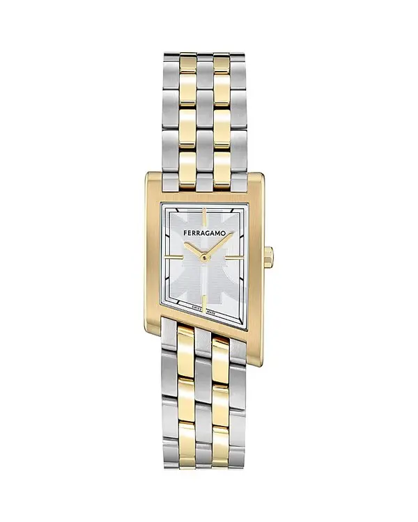 FERRAGAMO Asymetrique Watch 39mm X 24mm - Two Tone/silver