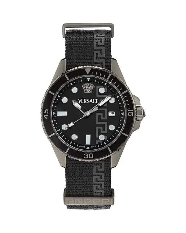Versace Greca Force Nato Watch, 42mm - Gunmetal