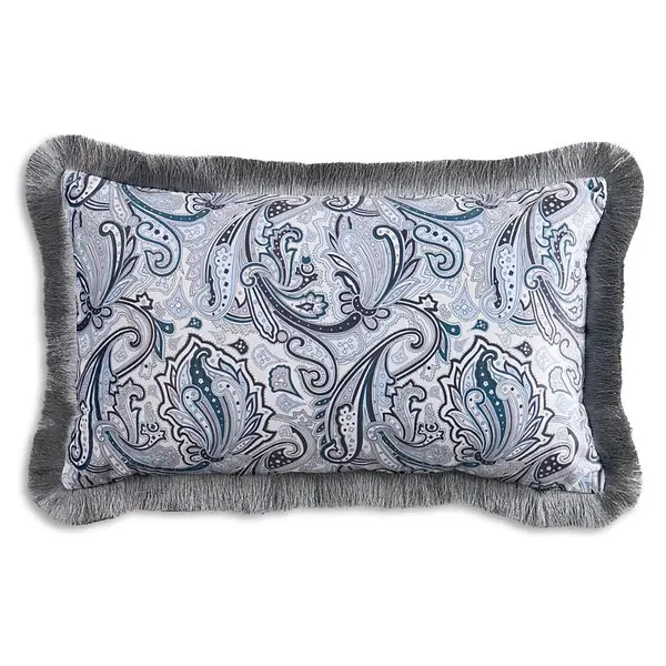 Ted Baker London Paisley Fringe Decorative Pillow, 12 X 20 - Blue