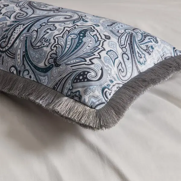 Ted Baker London Paisley Fringe Decorative Pillow, 12 X 20 - Blue