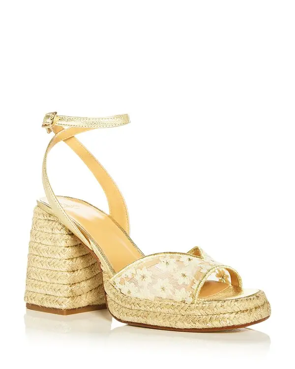 CastaÑer Vals Espadrille Platform Sandals - Blanco/oro