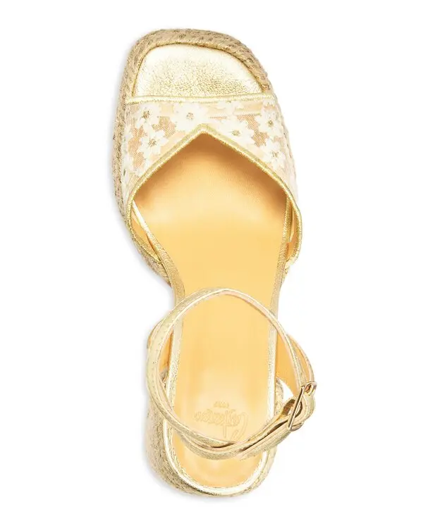 CastaÑer Vals Espadrille Platform Sandals - Blanco/oro