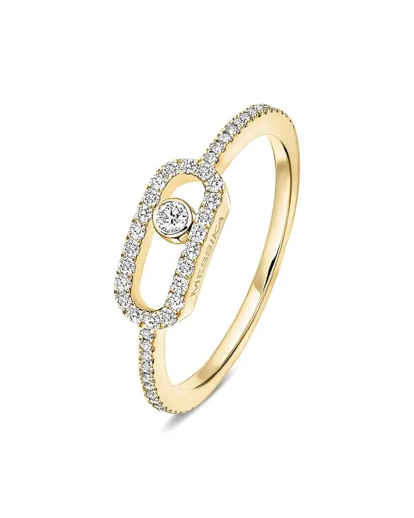 Messika Move Uno Diamond Link Ring - Yellow Gold