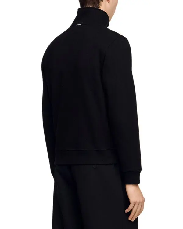 Sandro Cotton Half-zip Sweater - Black