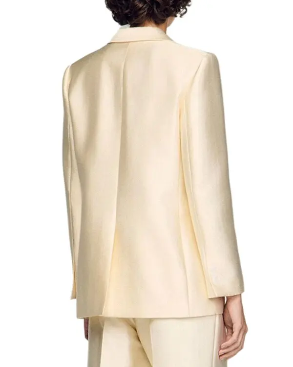 Sandro Satin Jacket With Flower Detail