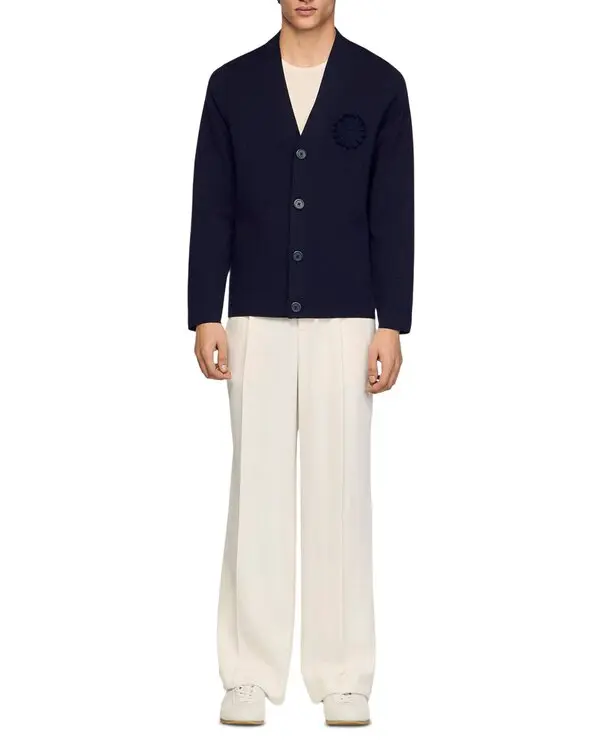 Sandro Crochet Flower Cardigan Sweater
