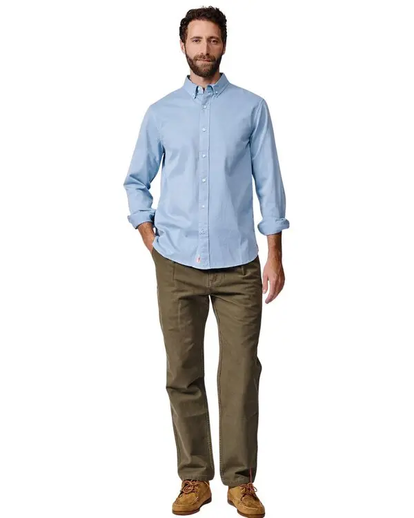 Aubin Hessle Long Sleeve Relaxed Fit Shirt - Pale Blue