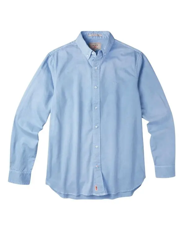 Aubin Hessle Long Sleeve Relaxed Fit Shirt - Pale Blue