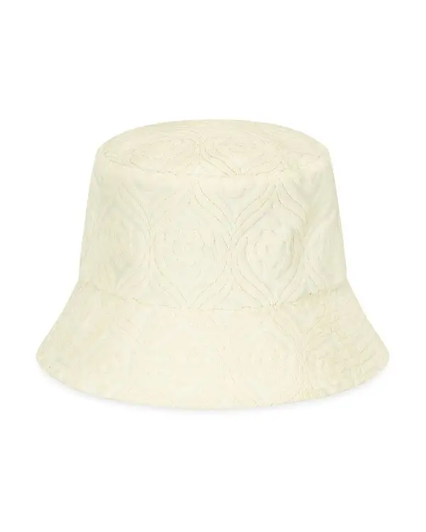 Lack Of Color Palm Terry Cloth Bucket Hat - Cream