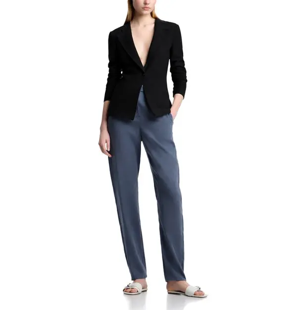 Emporio Armani Ribbed Jersey Blazer - Black