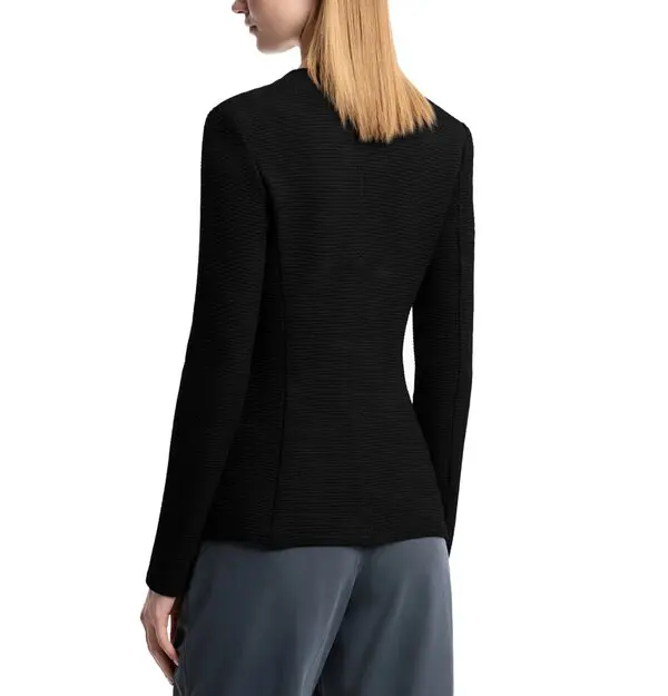 Emporio Armani Ribbed Jersey Blazer - Black