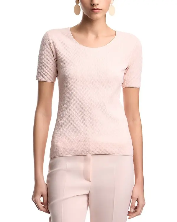 Emporio Armani Stretch Jersey Geometric Jacquard Top