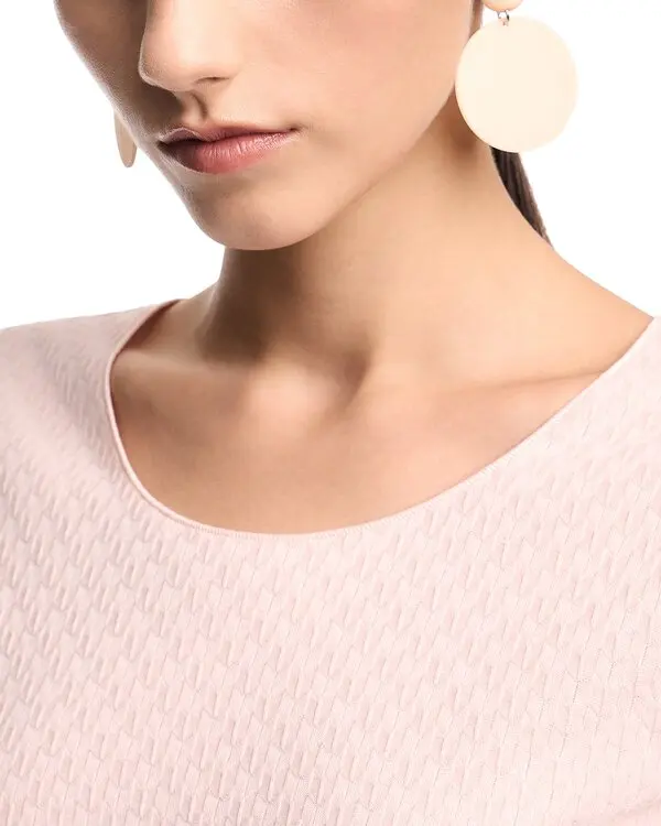 Emporio Armani Stretch Jersey Geometric Jacquard Top