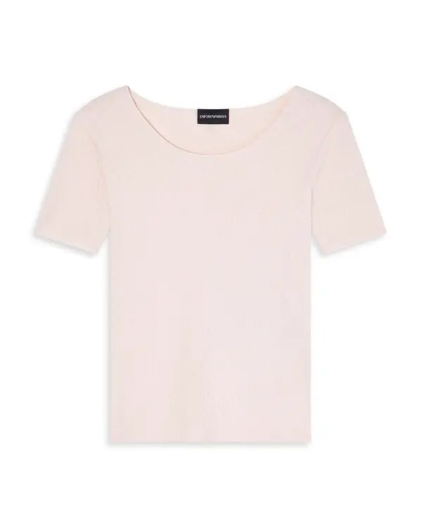 Emporio Armani Stretch Jersey Geometric Jacquard Top