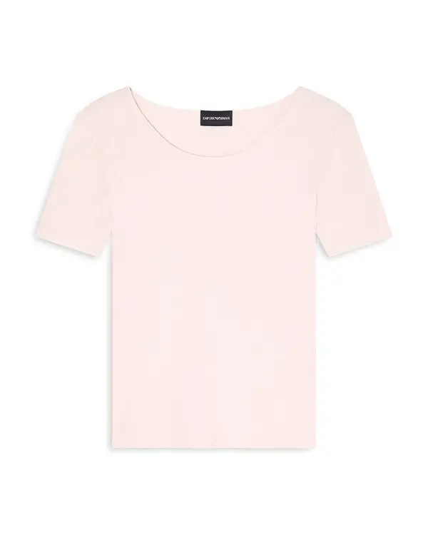 Emporio Armani Stretch Jersey Geometric Jacquard Top