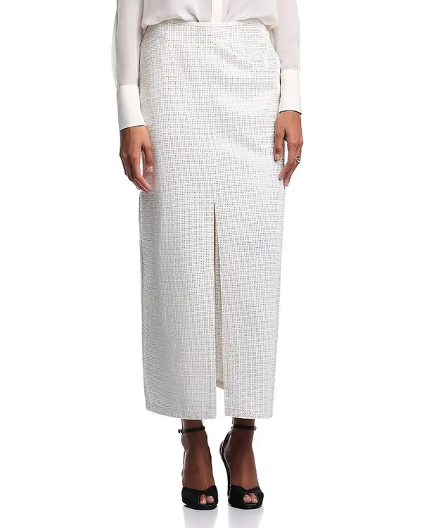 Emporio Armani Rhinestone Studded Midi Skirt - Warm White