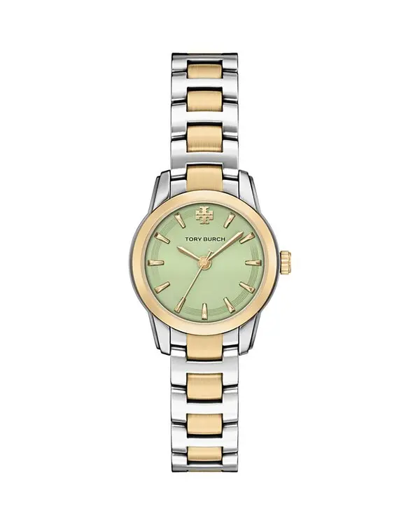 Tory Burch Small Miller Watch, 28mm - Mint Green/two-tone