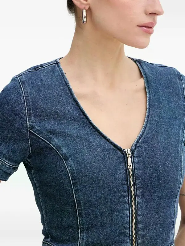 Guess Denim Jumpsuit With Button Embellishment