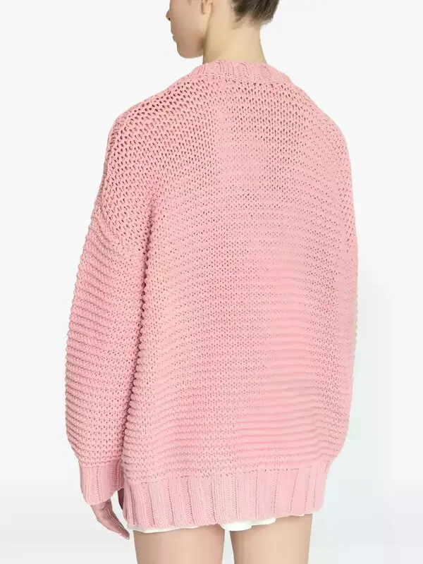 Malo Textured Sweater With Ribbed Trims