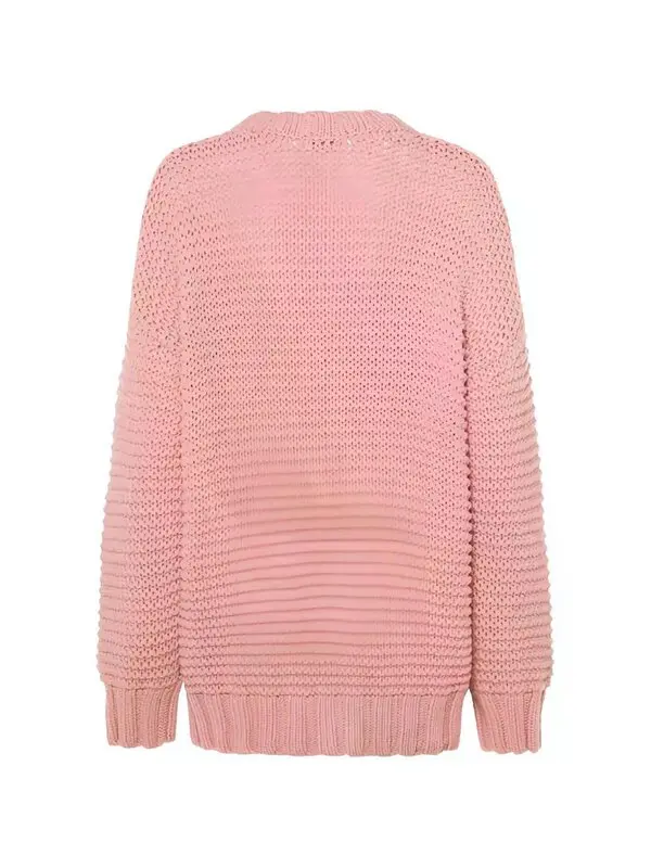 Malo Textured Sweater With Ribbed Trims