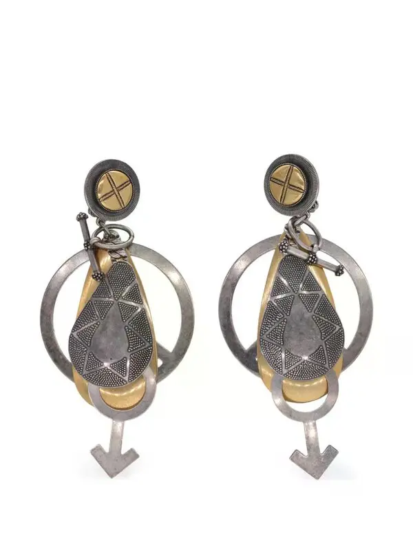 Vintage Pendant Clip-on Earrings - Silver