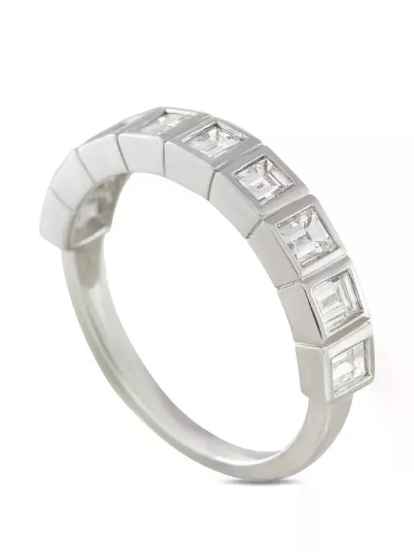 LB EXCLUSIVE Square-cut Diamond Band Ring - Silver