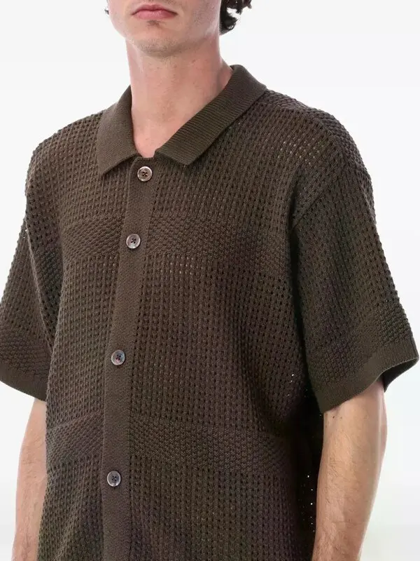 Obey Zach Waffle Knit Shirt - Brown