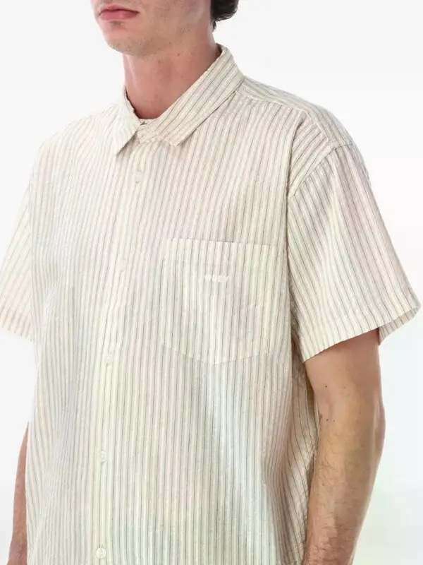 Obey Alan Striped Chest-pocket Shirt
