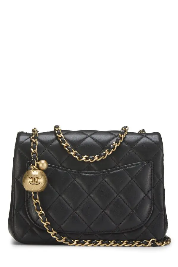 Chanel Quilted Lambskin Pearl Crush Chain Square Flap