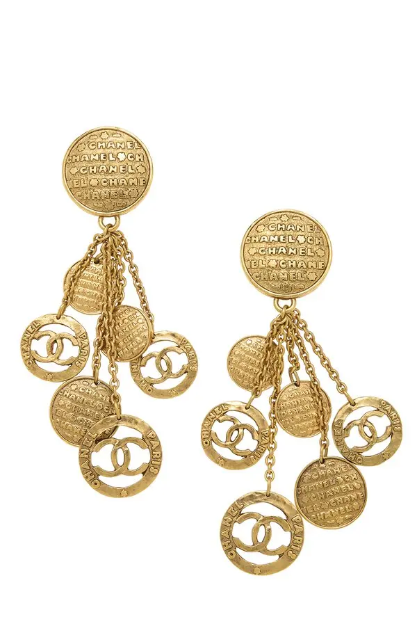 Chanel Dangle Earrings - Gold