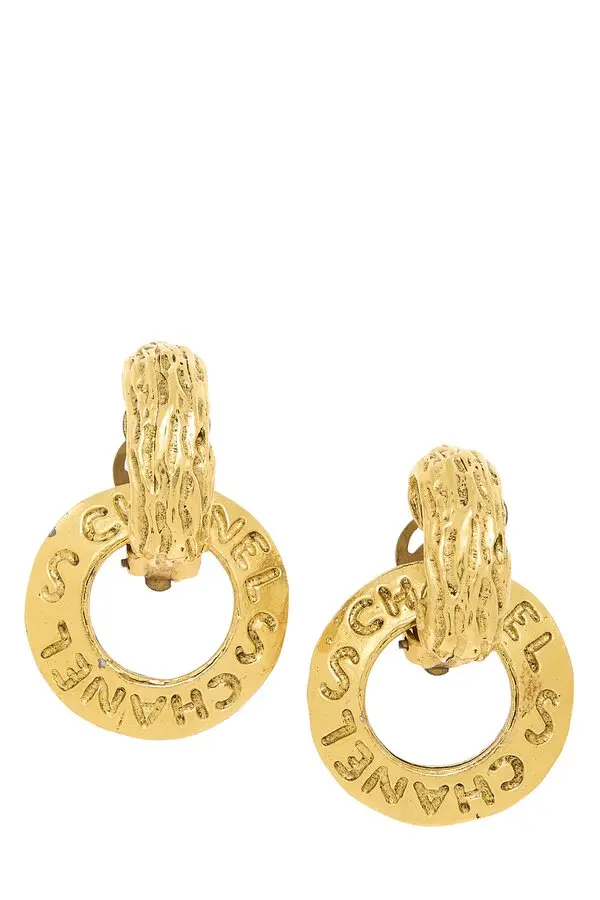 Chanel Cc Logo Drop Earrings - Gold