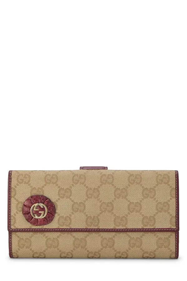 Gucci Original Gg Canvas Long Wallet - Red