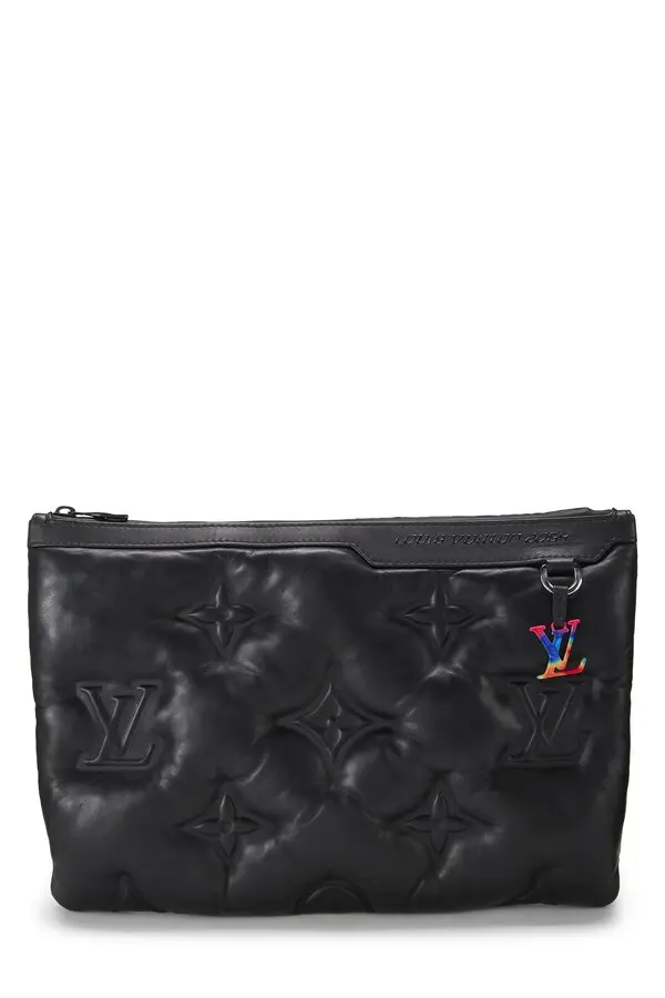 LOUIS VUITTON Monogram Puffer A4 Pouch - Black