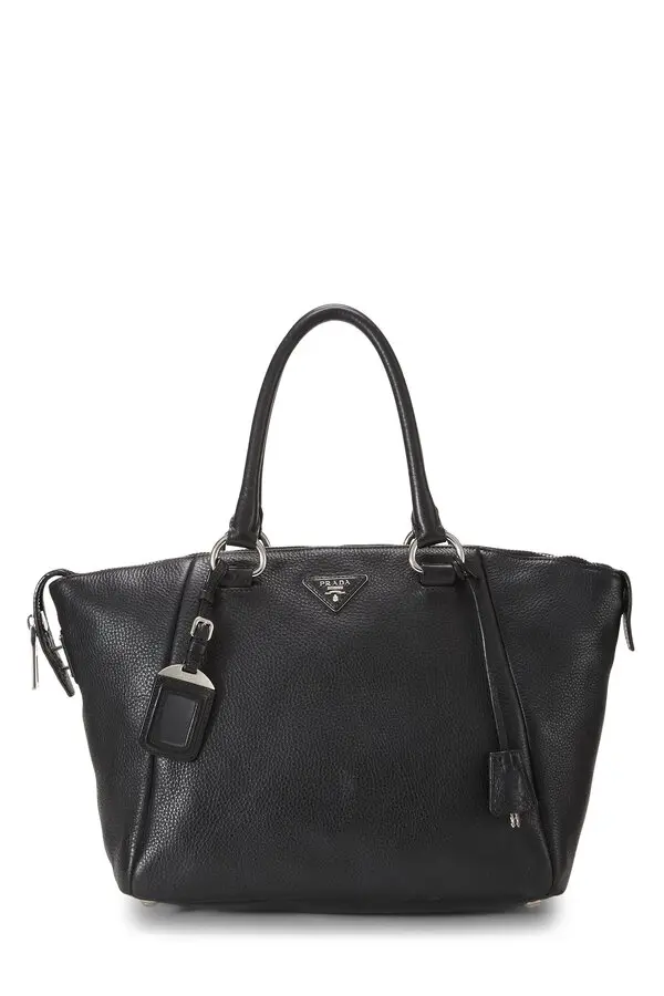 Prada Vitello Daino Handbag - Black