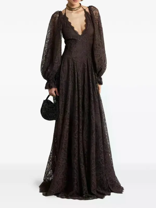 Etro Paisley Motif Long Lace Dress