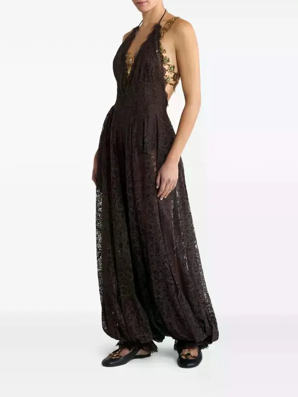 Etro Lace Jumpsuit With Paisley Motif
